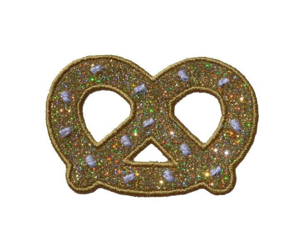 Pretzel 3 Inch Sparkle Glitter Patch - Iron or Sew on Vinyl - NO ...