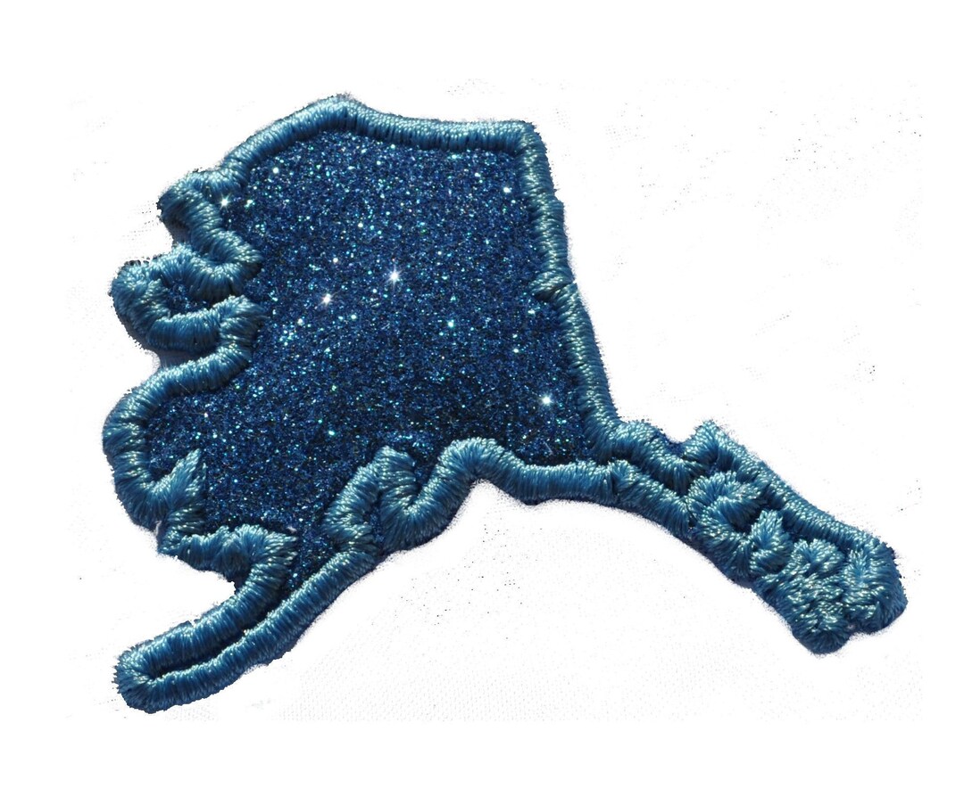 Alaska State Glitter Patch Columbia Blue Glitter Iron-on or Sew-on - Etsy