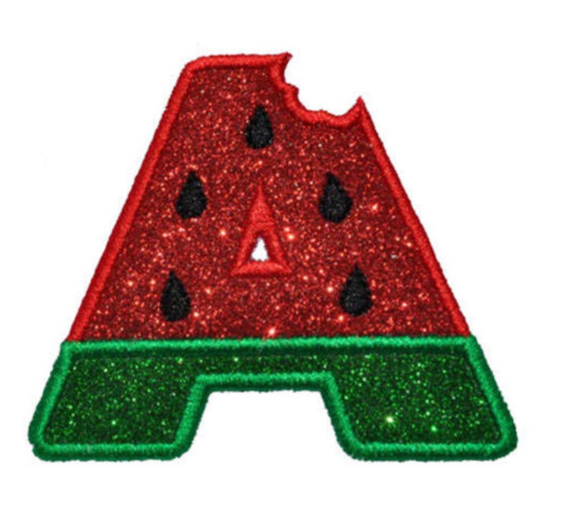 Watermelon Glitter Sparkle Letter Patch Iron or Sew on Vinyl - Etsy