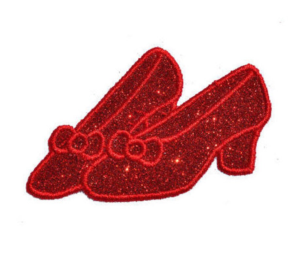 Red Ruby Slippers shoes Sparkle Glitter Patch 5 inch size | Etsy