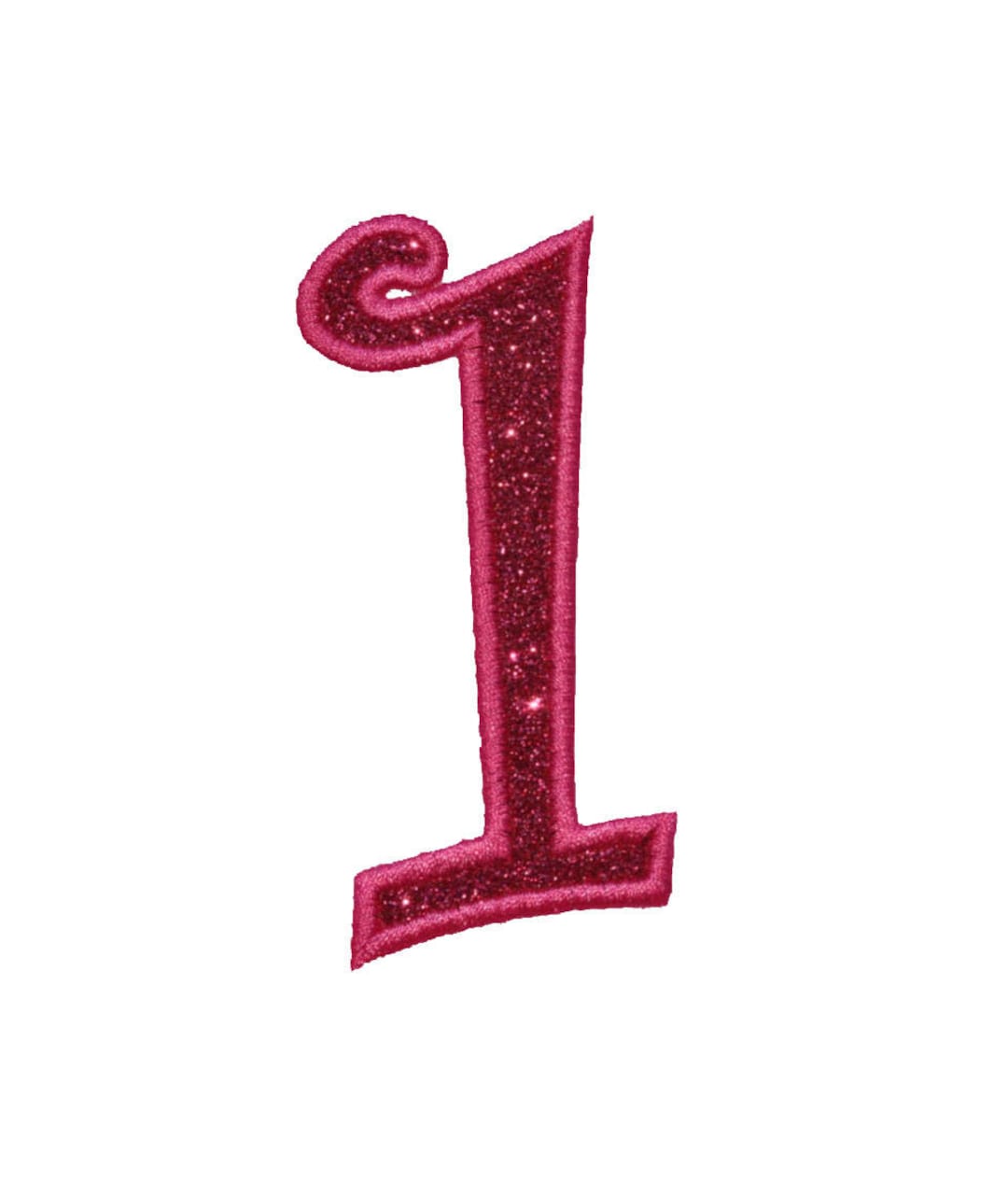 Curlz Curls Numbers Glitter Sparkle Letter Patch; Choice Number 1 - 10 ...