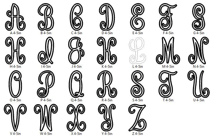 Script Posh Monogram Formal Sparkle Letter Patch Iron on or - Etsy