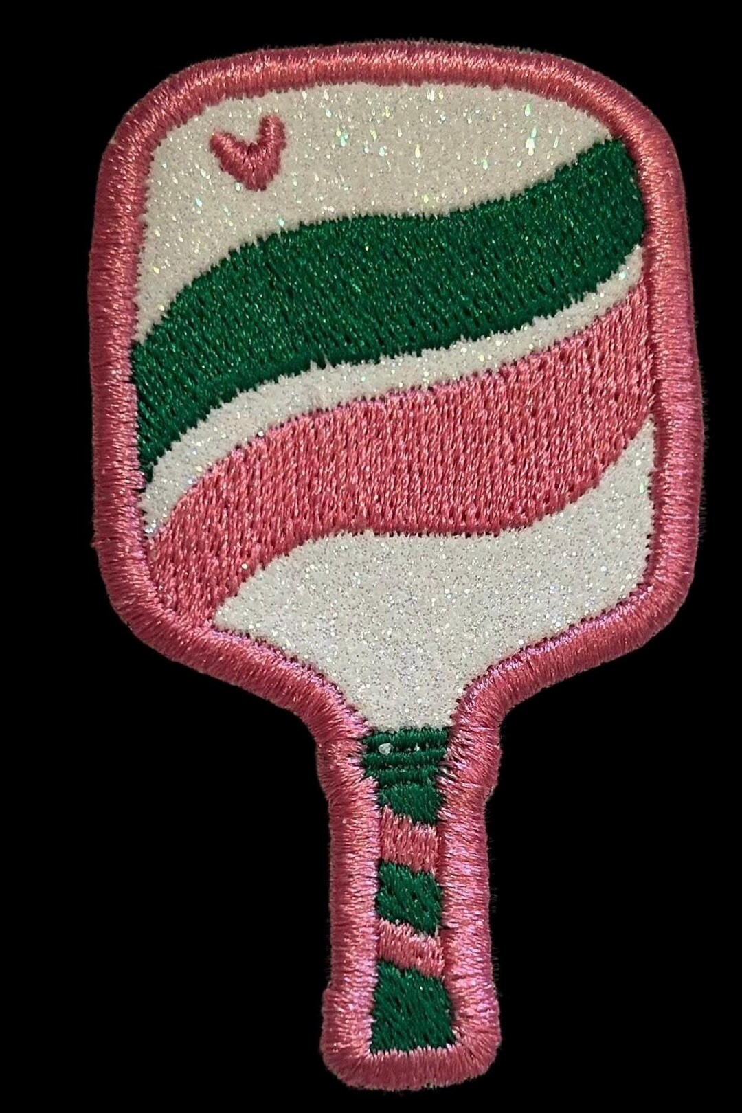 Pickleball Paddle Iron on Patch Embroidered Sparkly Sports Patch ...