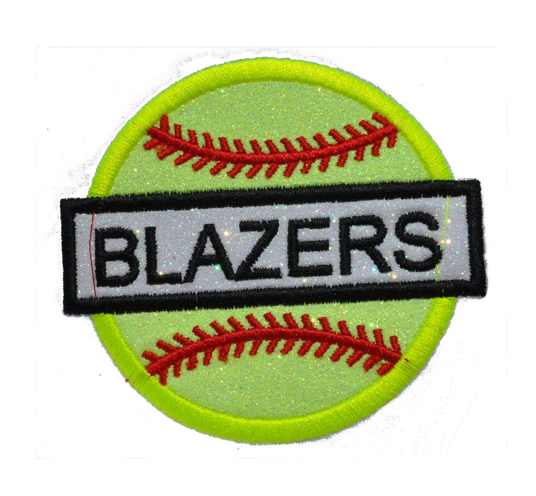 Custom Softball Patch Team Name Tag Glitter Patch Personalized Softball Patch Team Name Patch ...