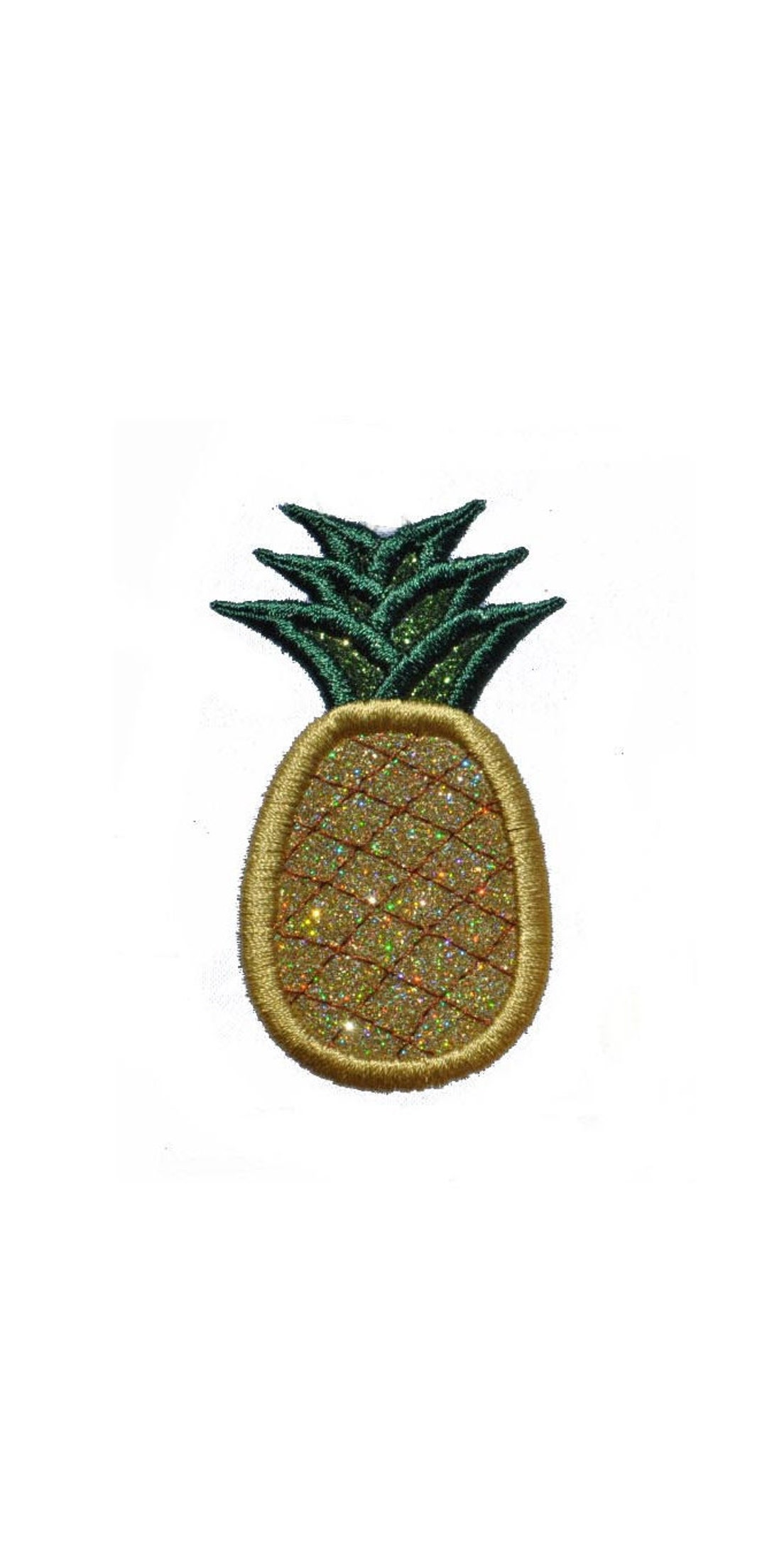 Pineapple Glitter Patch Gift for Her Gold Embroidered Glitter Patch ...