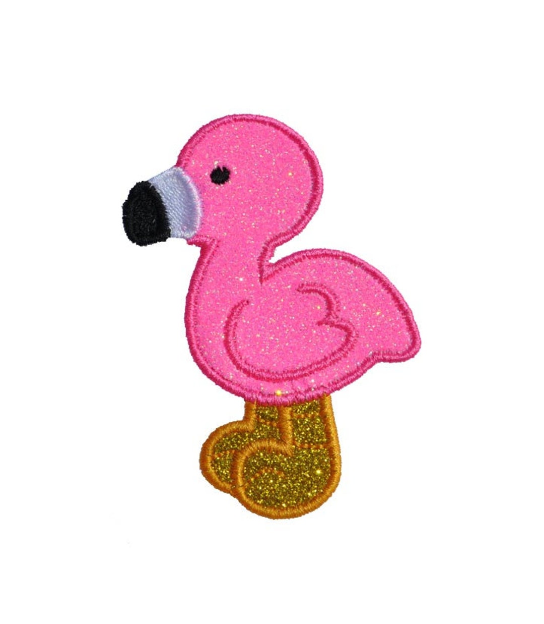 Flamingo Pink Glitter Patch Iron on Sparkle Glitter Patch Pink Flamingo ...