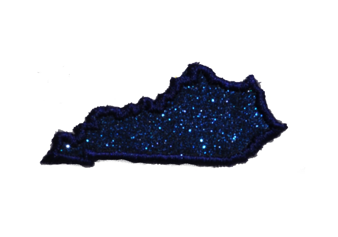 State of Kentucky 2.5 or 4 Inch Sparkle Glitter Patch - Iron or Sew on ...
