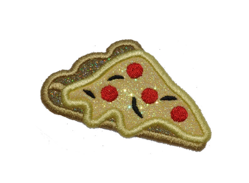 Pizza 3 Inch Sparkle Glitter Patch Iron or Sew on Vinyl NO - Etsy