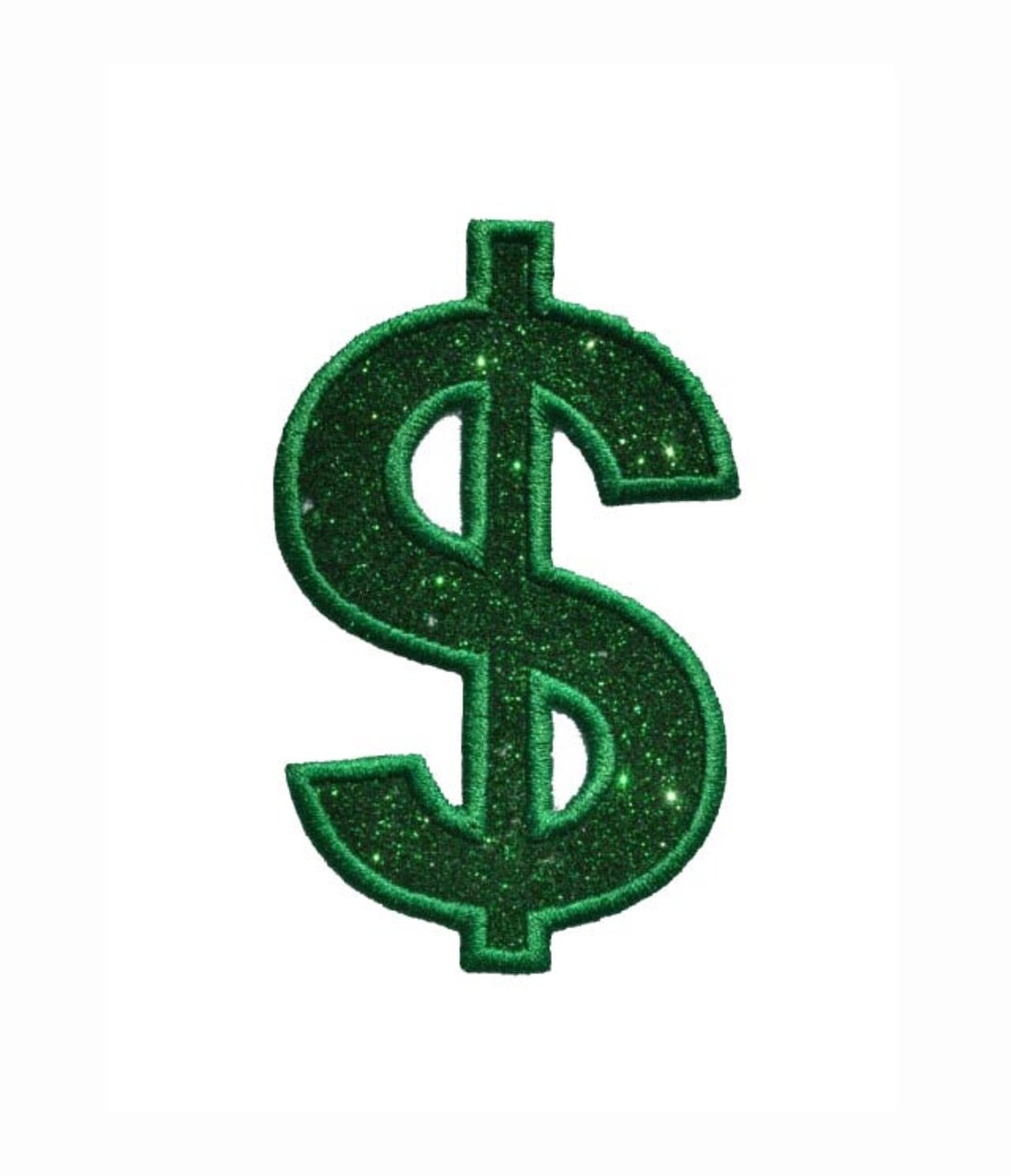 Dollar Sign 4 Inch Sparkle Glitter Patch - Iron or Sew on Vinyl - NO ...