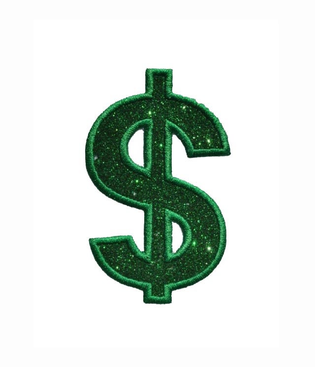 Dollar Sign 4 Inch Sparkle Glitter Patch Iron or Sew on - Etsy