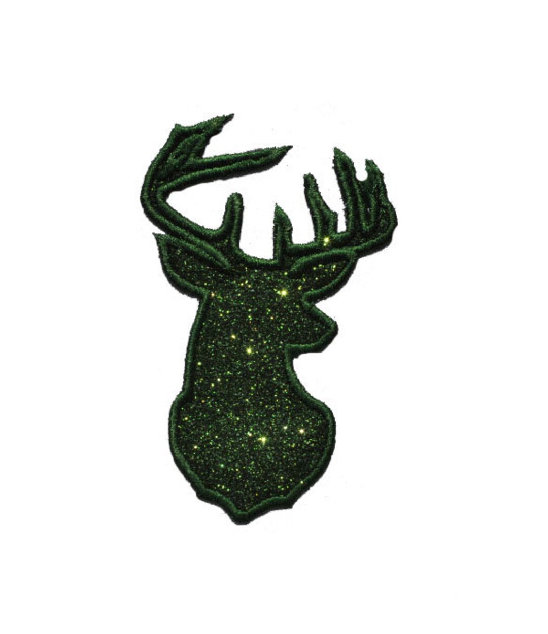 Deer Hunting Sparkle Glitter Patch Iron or Sew on Vinyl NO GLITTER MESS ...