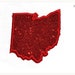 Ohio Glitter Patch Embroidered State of Ohio 2.5 or 4 Inch Sparkle ...