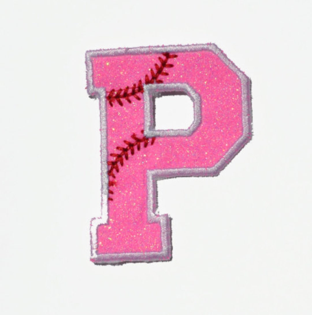 Baseball Glitter Letter Patch Softball Glitter Patch Glitter ...