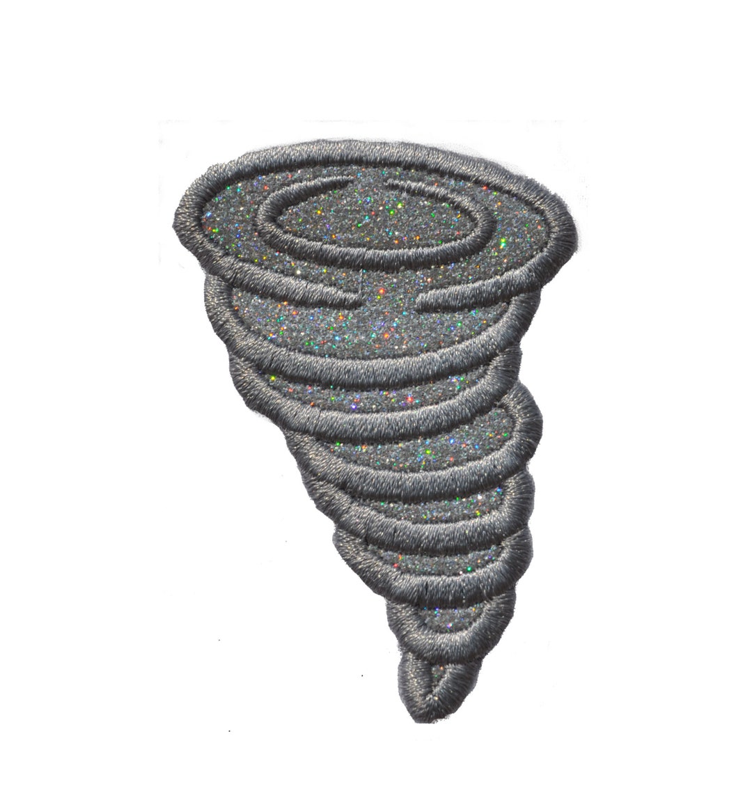 Tornado Patch Glitter Patch Embroidered Glitter Patch Weather Gift ...
