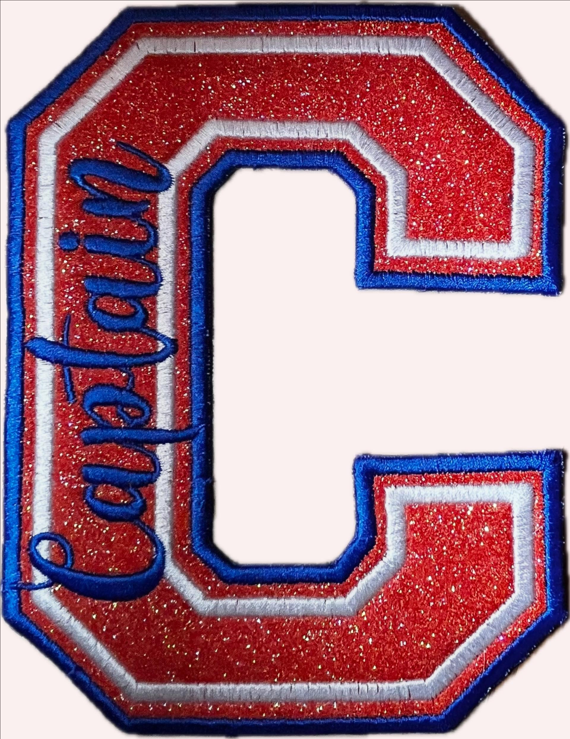 Letterman Patch Glitter Patch Captain Varsity Letter Patch Letter Iron ...