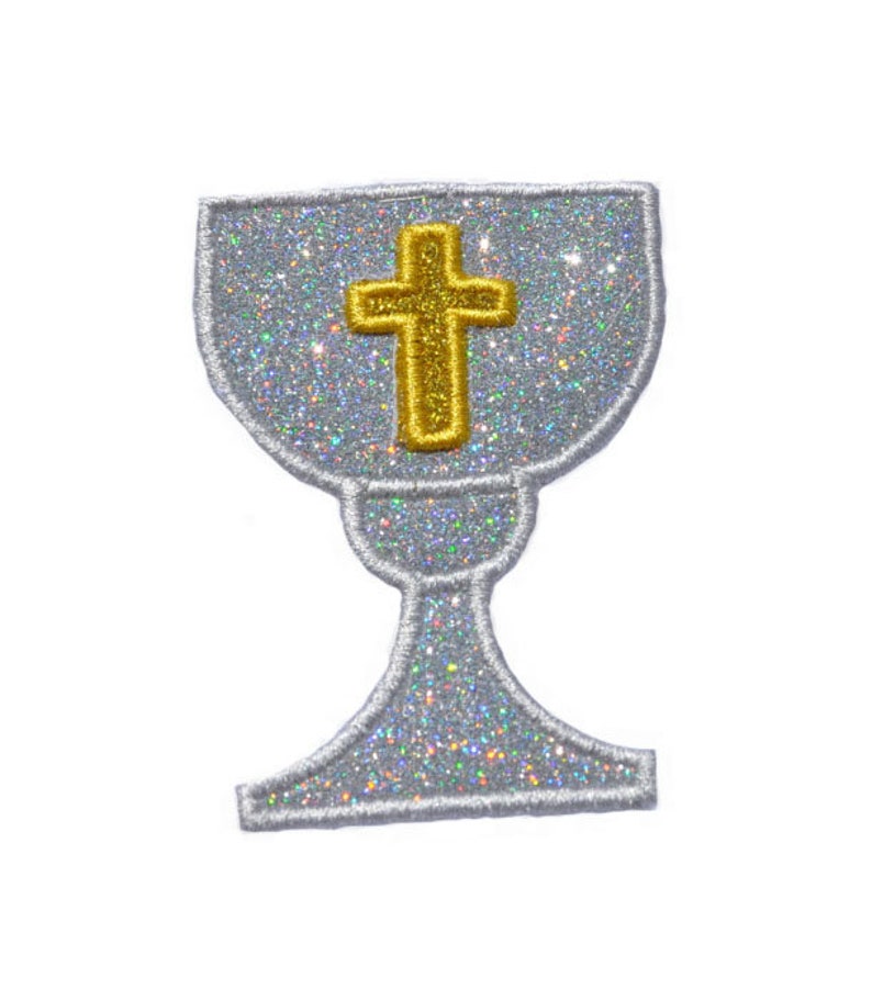 Chalice Communion Faith in God Glitter Sparkle Iron on Cross - Etsy