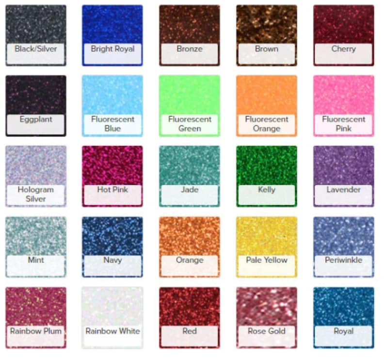Sample Glitter Color, Glitter Color Swatch - Etsy