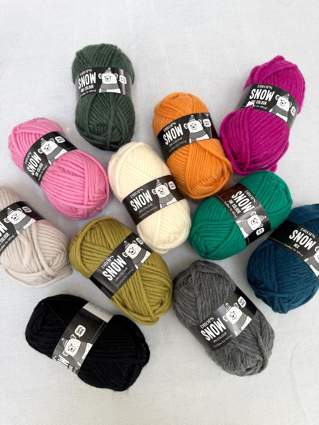 Drops Snow Super Bulky Wool Yarn: Chunky Knit, Felting, Untreated - Etsy