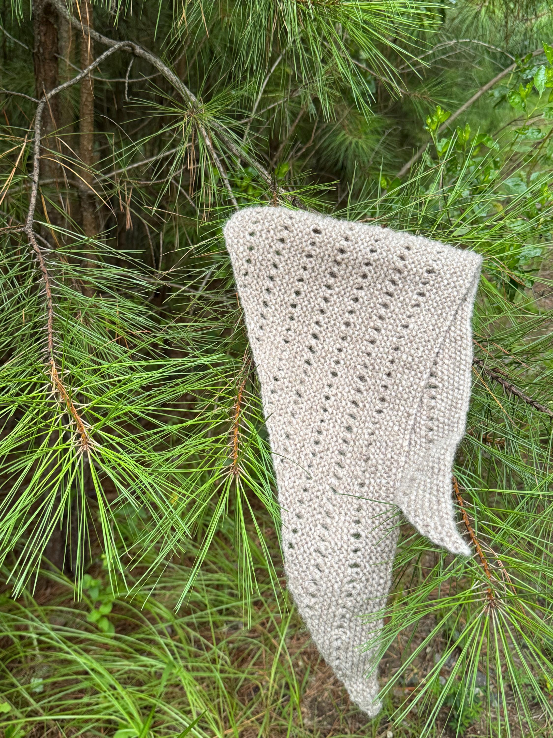 Eyelet Triangle Scarf Knitting Pattern, Easy Video Tutorial (PDF ...