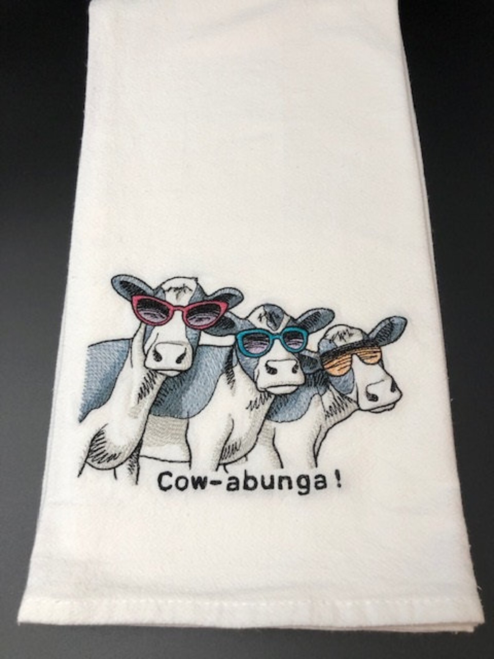 Cowabunga Cow Flour Sack Towel. Kitchen Towel Cow. Dining Cow. - Etsy