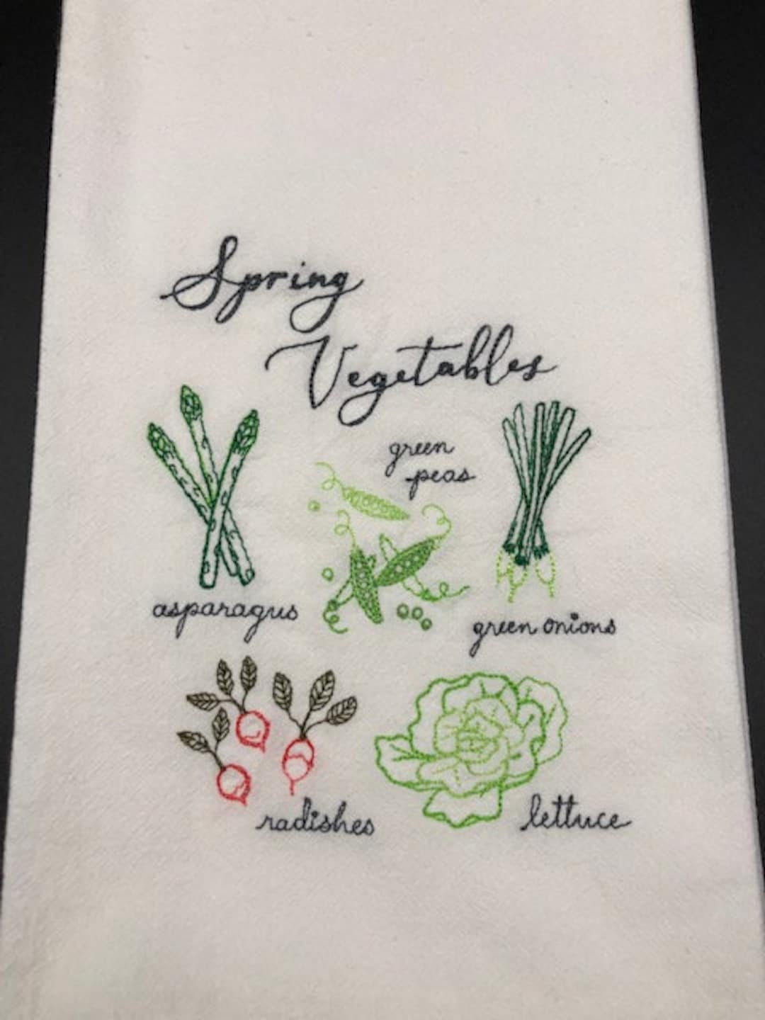 Spring Vegetables Flour Sack Towel. Hand Towel. Kitchen Towel. Guest ...