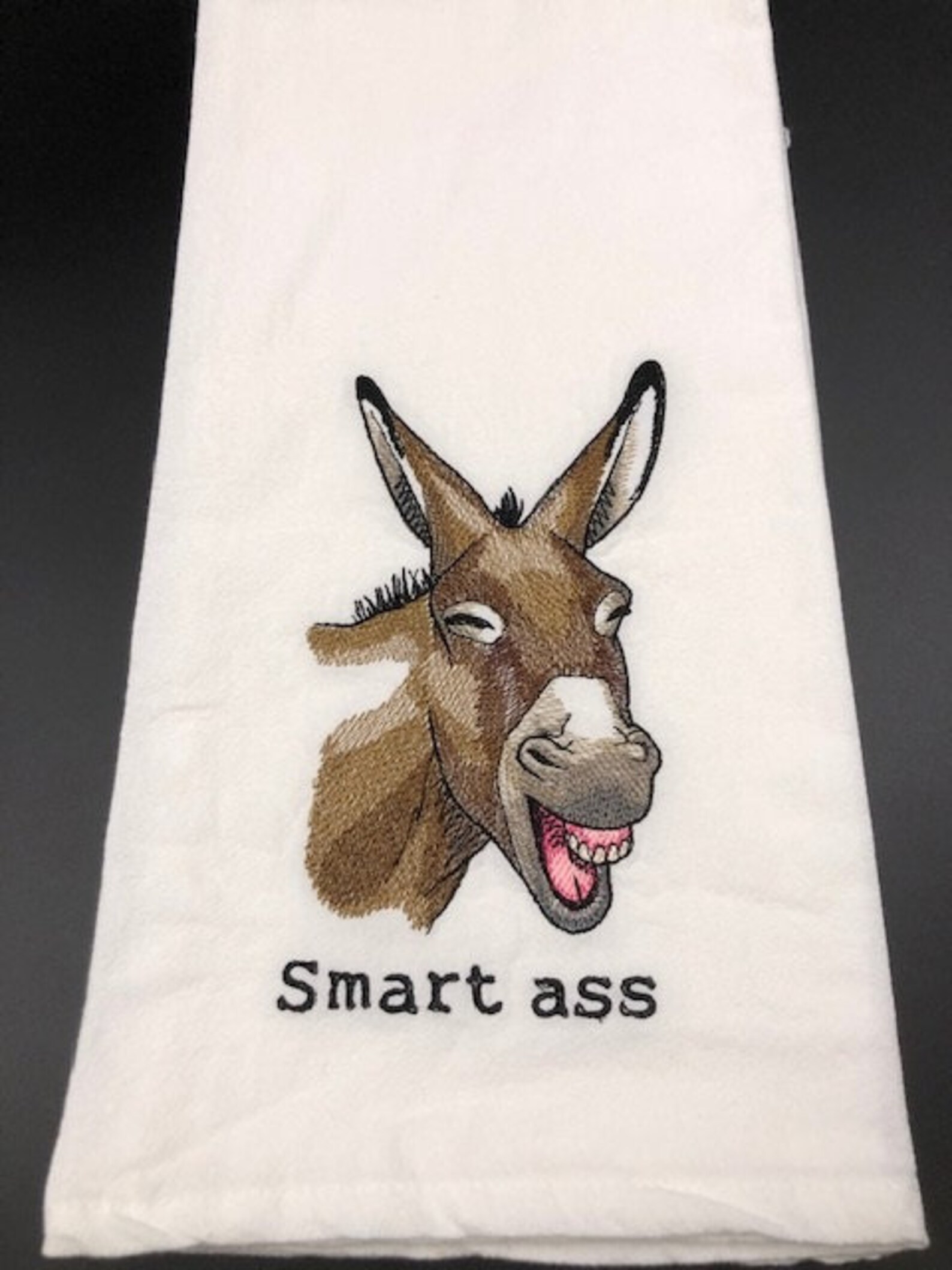 Donkey Flour Sack Towel. Machine Embroidered. Farmhouse Towel ...