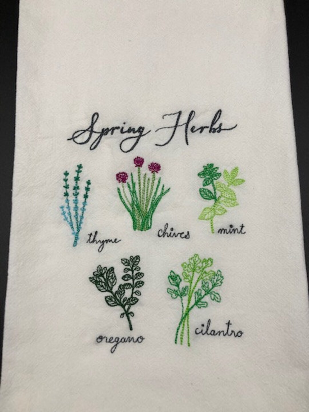 Spring Herbs Herb Flour Sack Towel. Hand Towel. Kitchen Towel. Guest ...