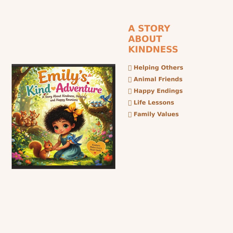 Children's Picture Book PDF – Emily's Kind Adventure, Kindness Story ...