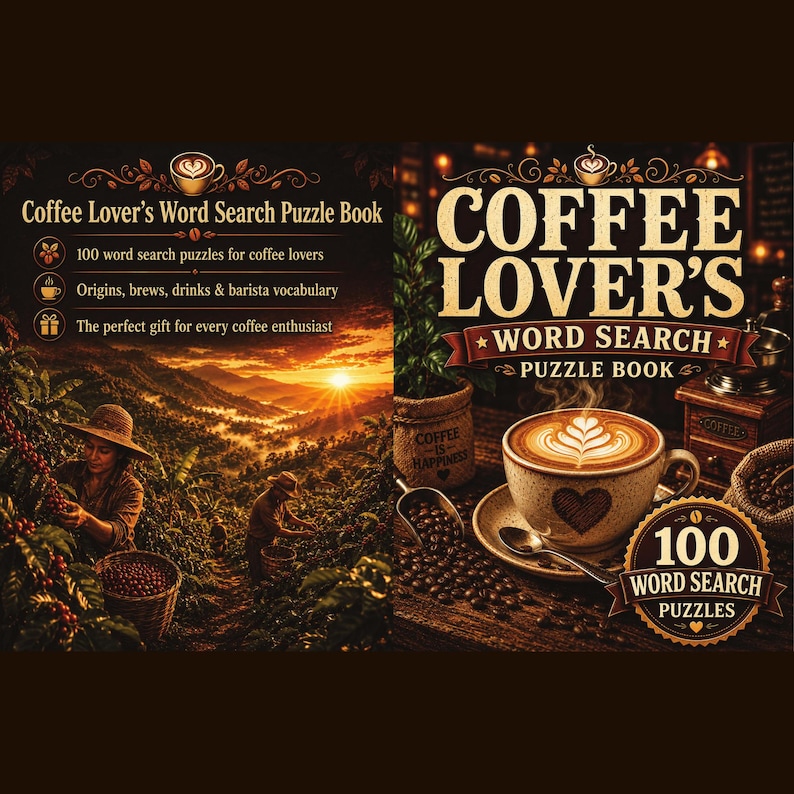 Coffee Lover's Word Search Puzzle Book | 100 Coffee Themed Puzzles (PDF ...