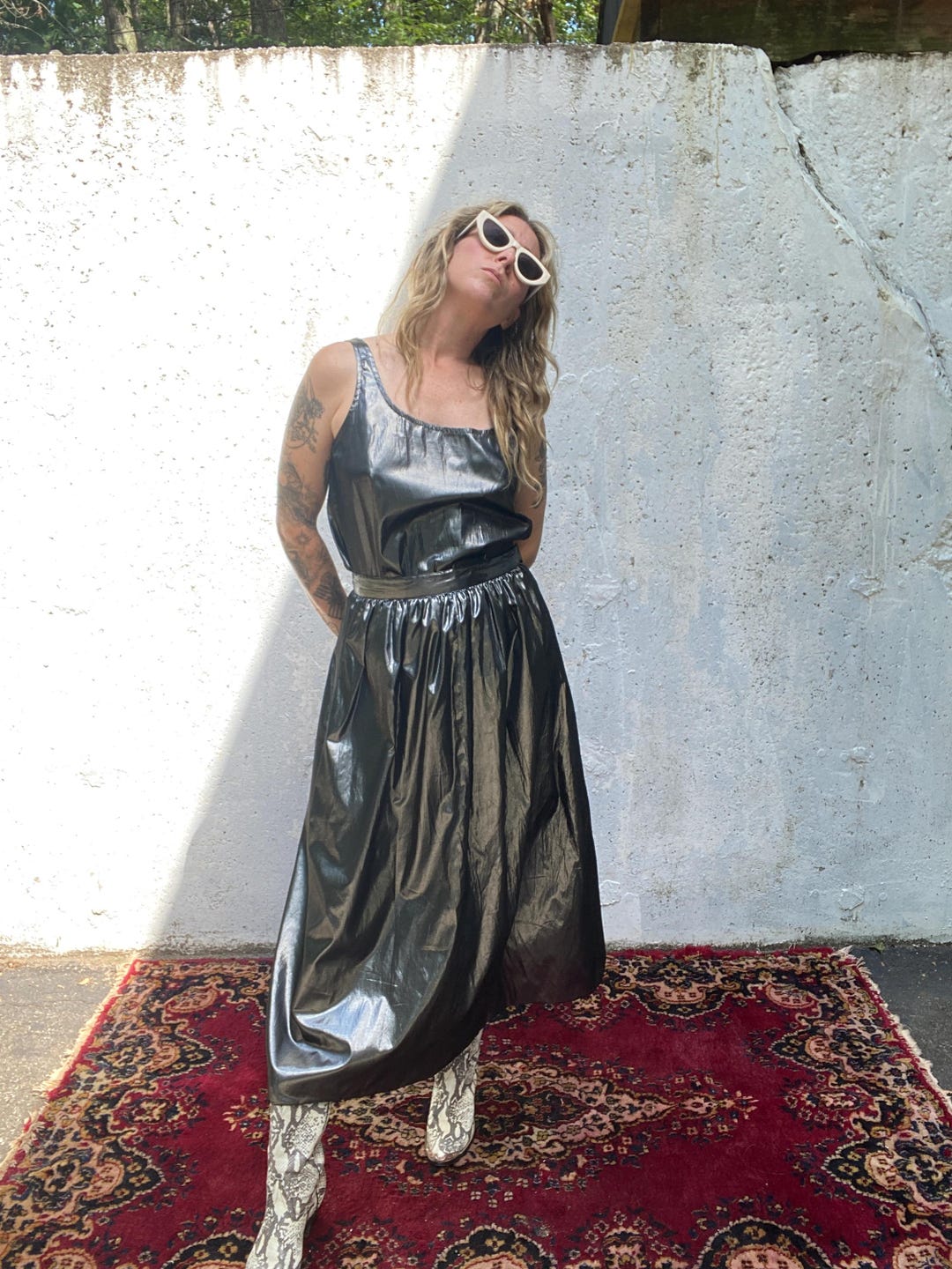Vintage 1970s 70s, Silver Metallic, Two Piece Set, Ricki Freeman, Teri ...