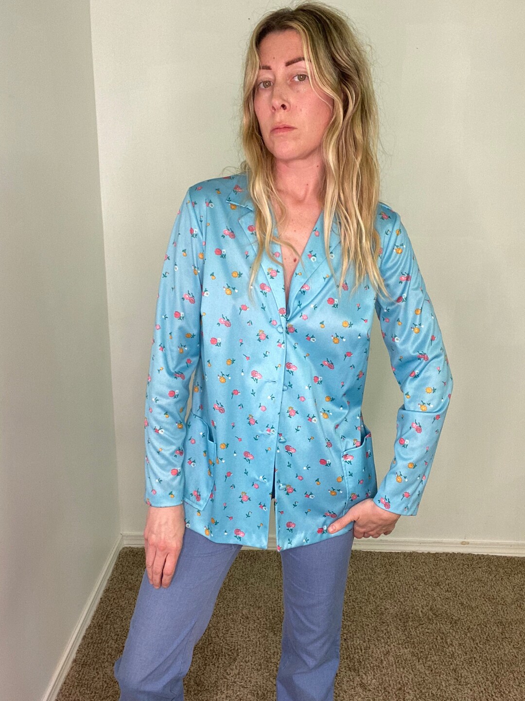 Vintage 1970s 70s, Sears, the Fashion Place, Polyester Shirt, Blouse ...