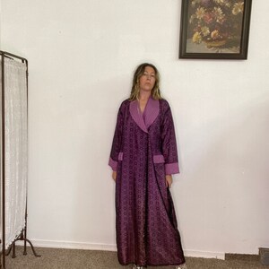 Vintage 1960s 60s, 1970s 70s, Robe Jacket, Purple and Black, Black ...