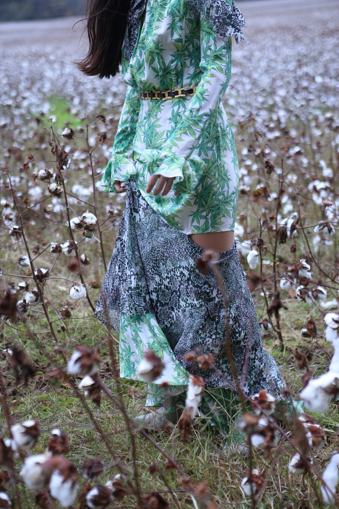 Handmade Dress, Marijuana Leaf Print, Pot Print, Snakeskin, Silk Dress ...