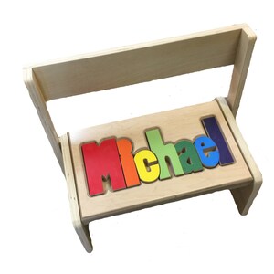 Flip Back Puzzle Stool, Wooden Name Puzzle, Name Puzzle Stool, 2 Step ...