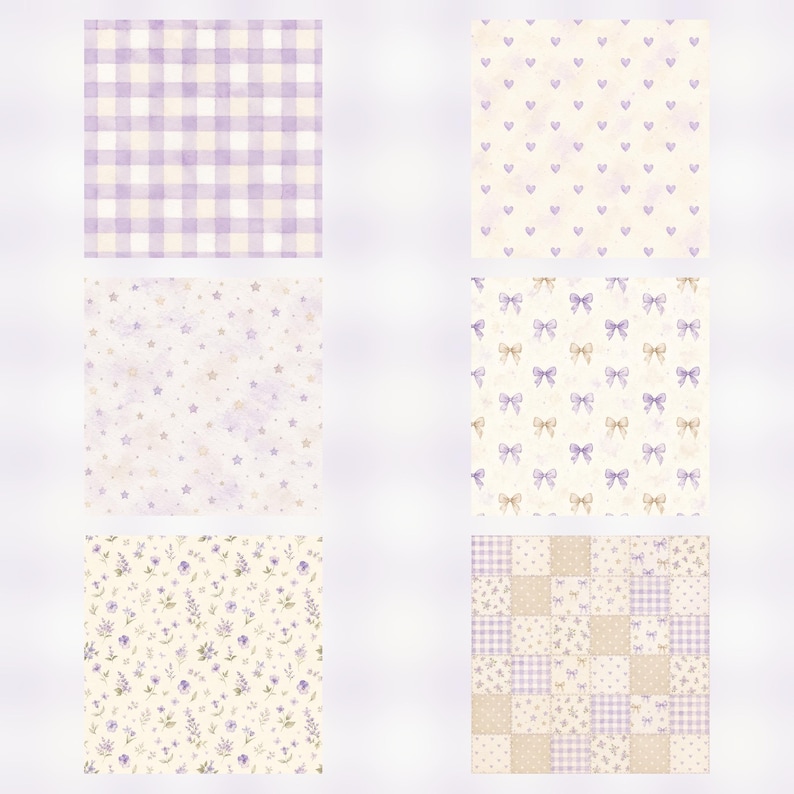 Baby Violet Watercolor Digital Paper Pack, Lavender Nursery Patterns ...
