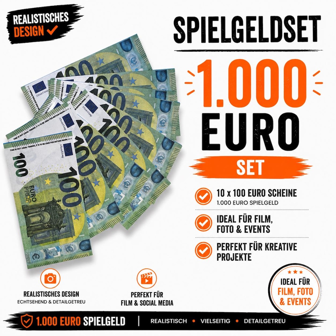 1000 Propeuro Play Money Set – 10 X 100 Notes - Etsy UK