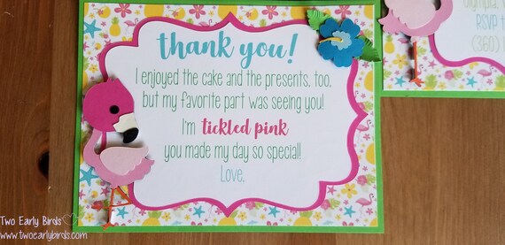 Flamingo "Let's Flamingle!" Thank You Notes- Birthday, Shower, Party ...