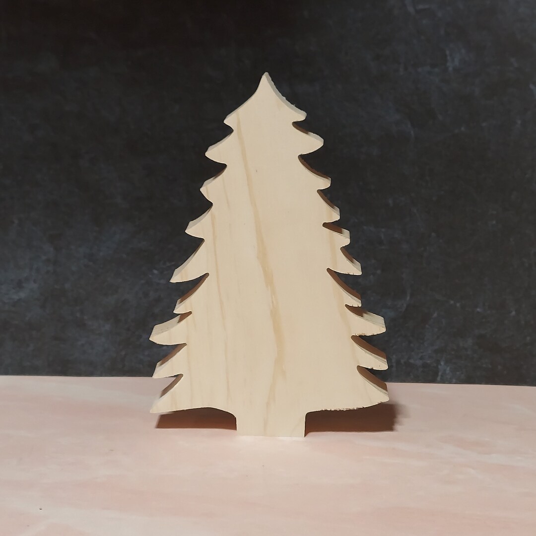 Unfinished Wood Christmas Tree Cutout. Wooden Pine Tree Shape. DIY ...