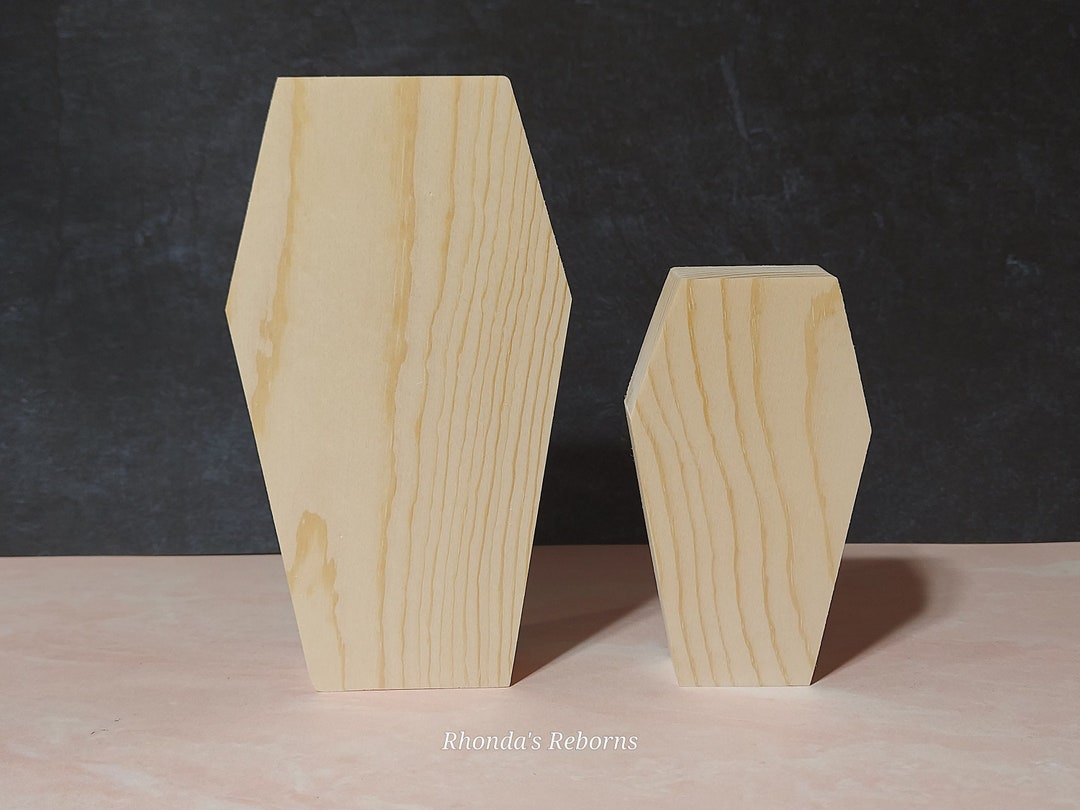 Unfinished Wood Coffin, Wooden Casket, Unfinished Halloween Cutout ...