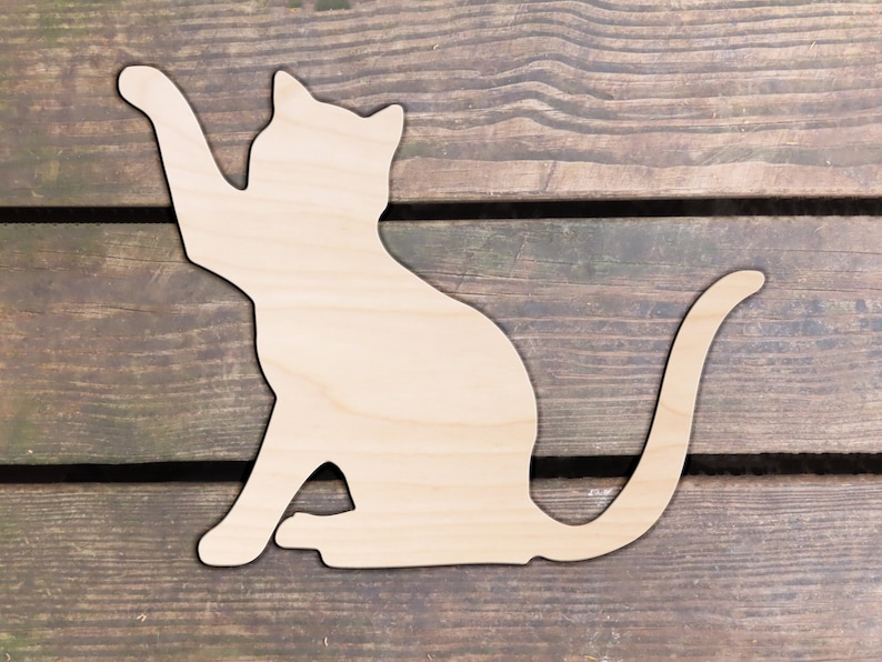 Wood Cat Cutout Wooden Cat Cutout Halloween Cutout Wood Cat - Etsy