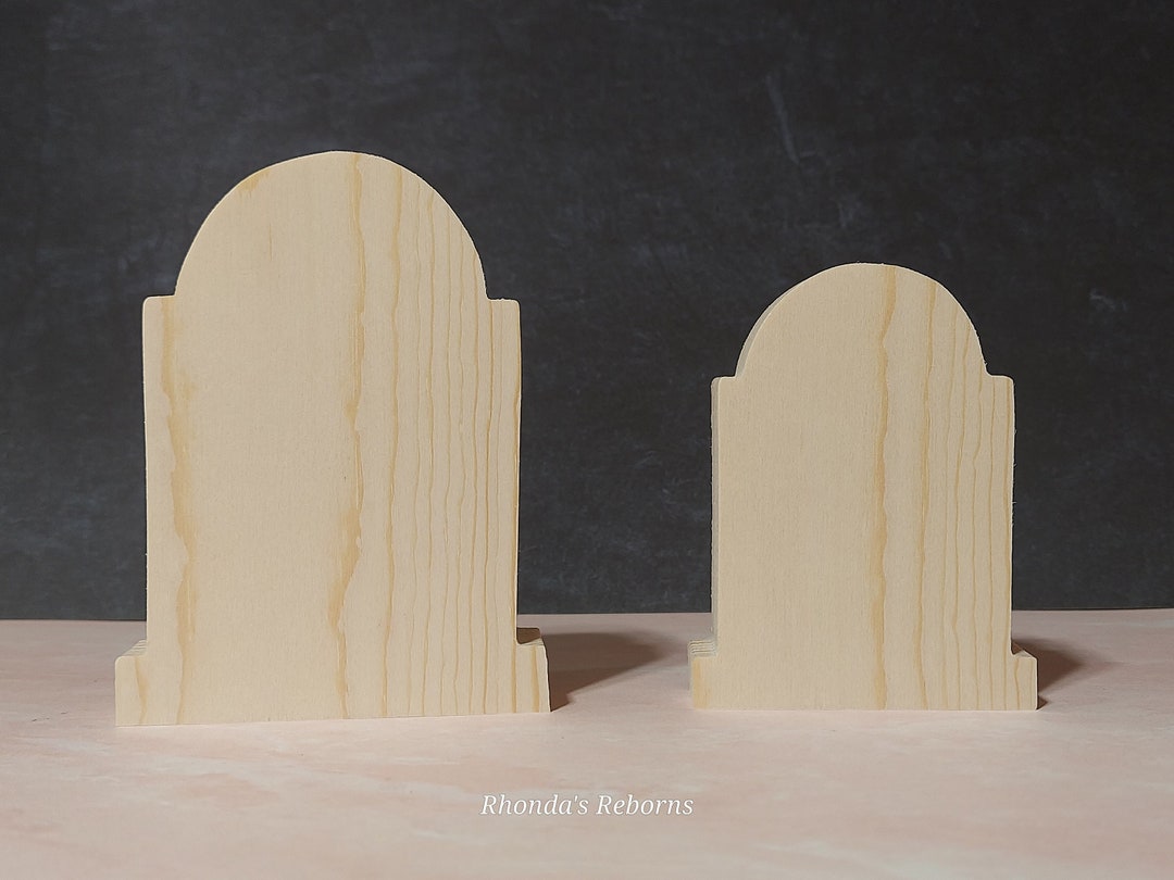 Unfinished Wood Tombstone, Wooden Gravestone, Wooden Halloween Tier ...
