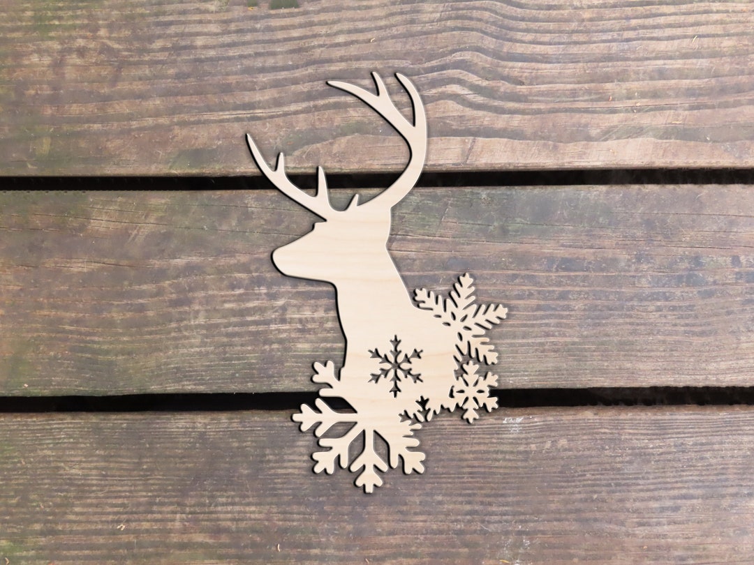 Wood Deer Cutout, Wooden Deer Cutout, Christmas Cutout, Wood Deer Shape ...