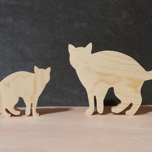 Unfinished Wood Cat Cutout, Freestanding Wooden Black Cat Shape ...