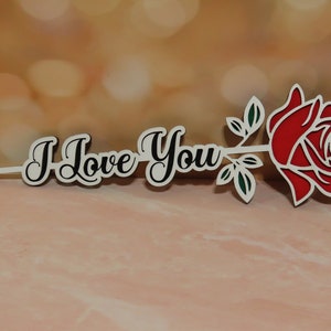 I Love You Rose, Forever Rose, Wooden Rose, Wood Rose, Valentine Rose ...