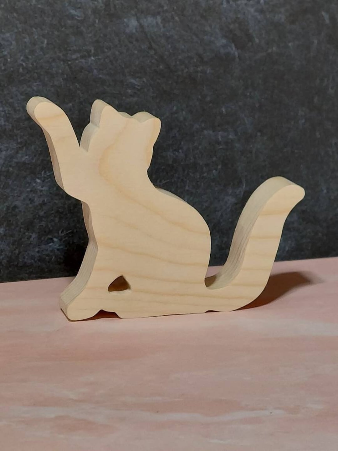 Unfinished Wood Cat Cutout, Freestanding Wooden Cat Shape, Unfinished ...