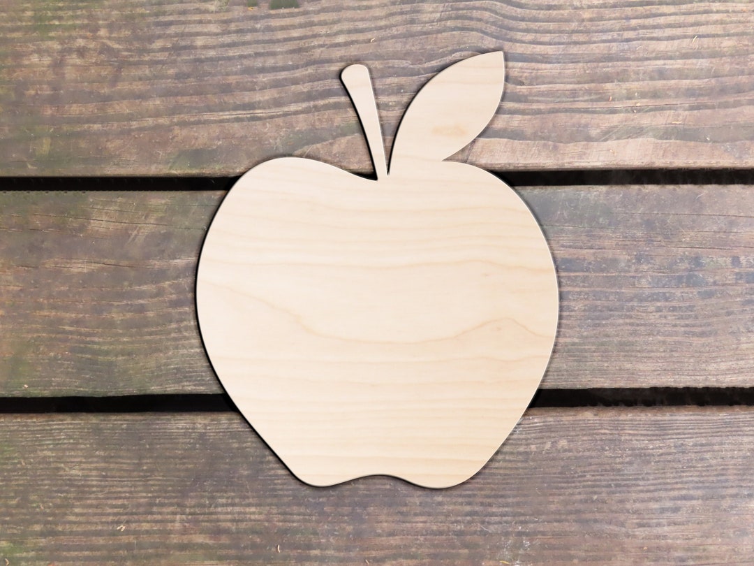 Wood Apple Cutout, Wooden Apple Cutout, Fall Cutout, Wood Apple Shape ...