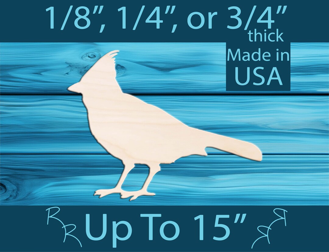 Unfinished Wood Cardinal Cutout Shape. Laser Cut Wooden Bird Craft ...
