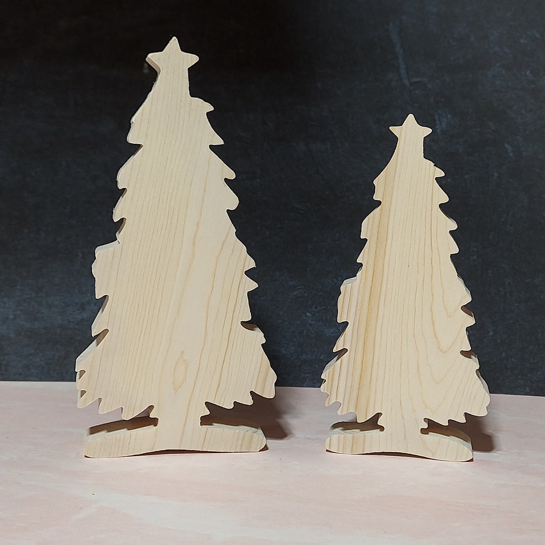 Unfinished Wood Christmas Tree Cutout. Wooden Pine Tree Shape. DIY ...
