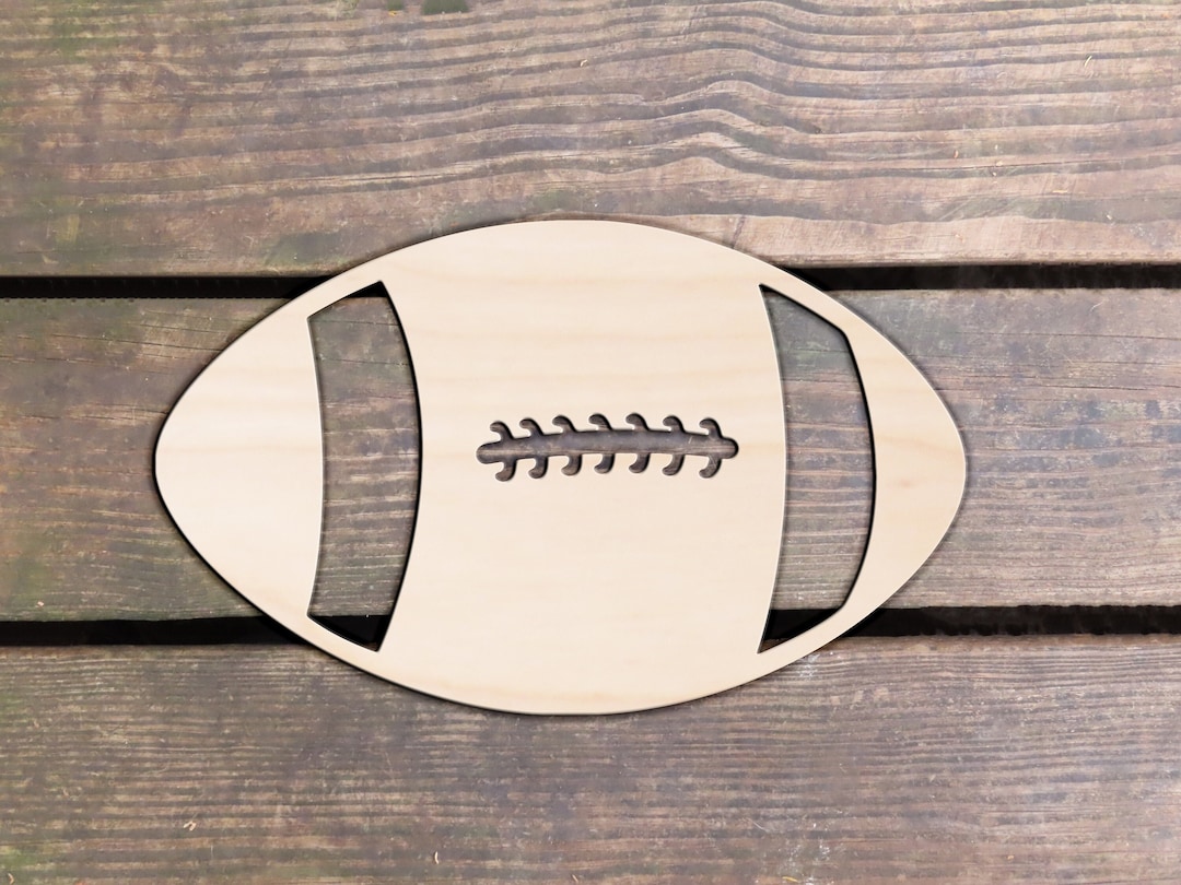 Wood Football Cutout, Wooden Football Cutout, Sports Cutout, Wood ...