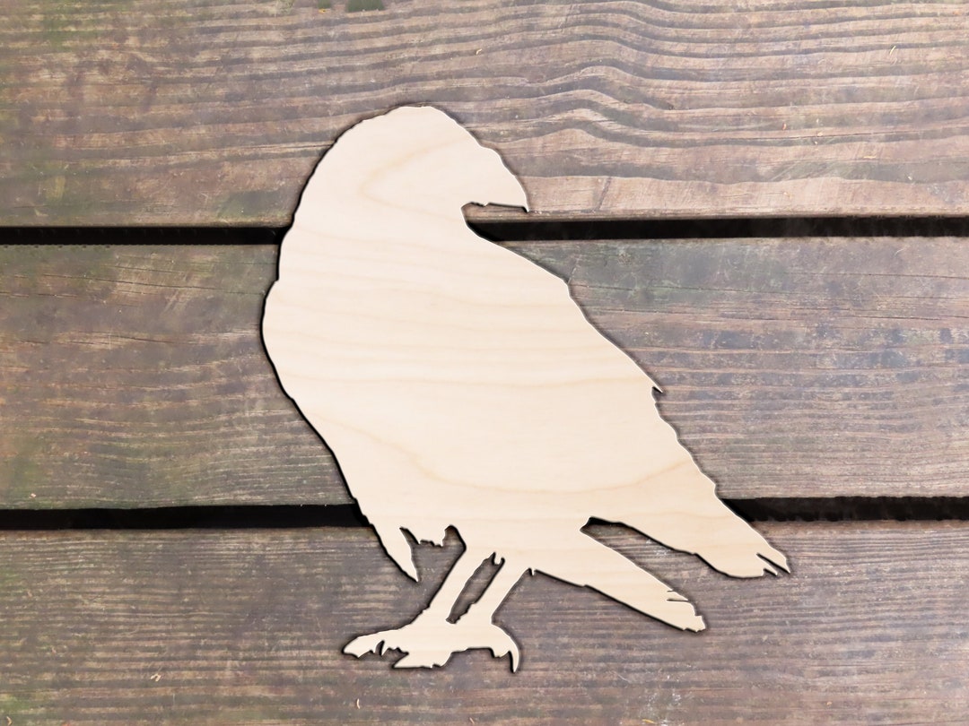 Wood Crow Cutout, Wooden Bird Cutout, Halloween Cutout, Wood Raven ...